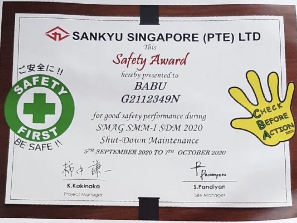 Congratulations to All Safety Award Recipients!! Aug-Sep 2020 | News ...