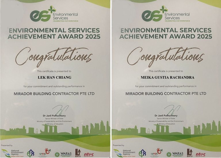 NEA ES Achievement Award 2025 | News | Mirador Building Contractor Pte Ltd.